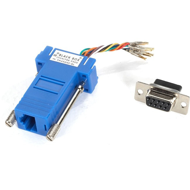 Black Box Modular Adapter Kit - DB9 Female to RJ45 Female, Blue - SystemsDirect.com